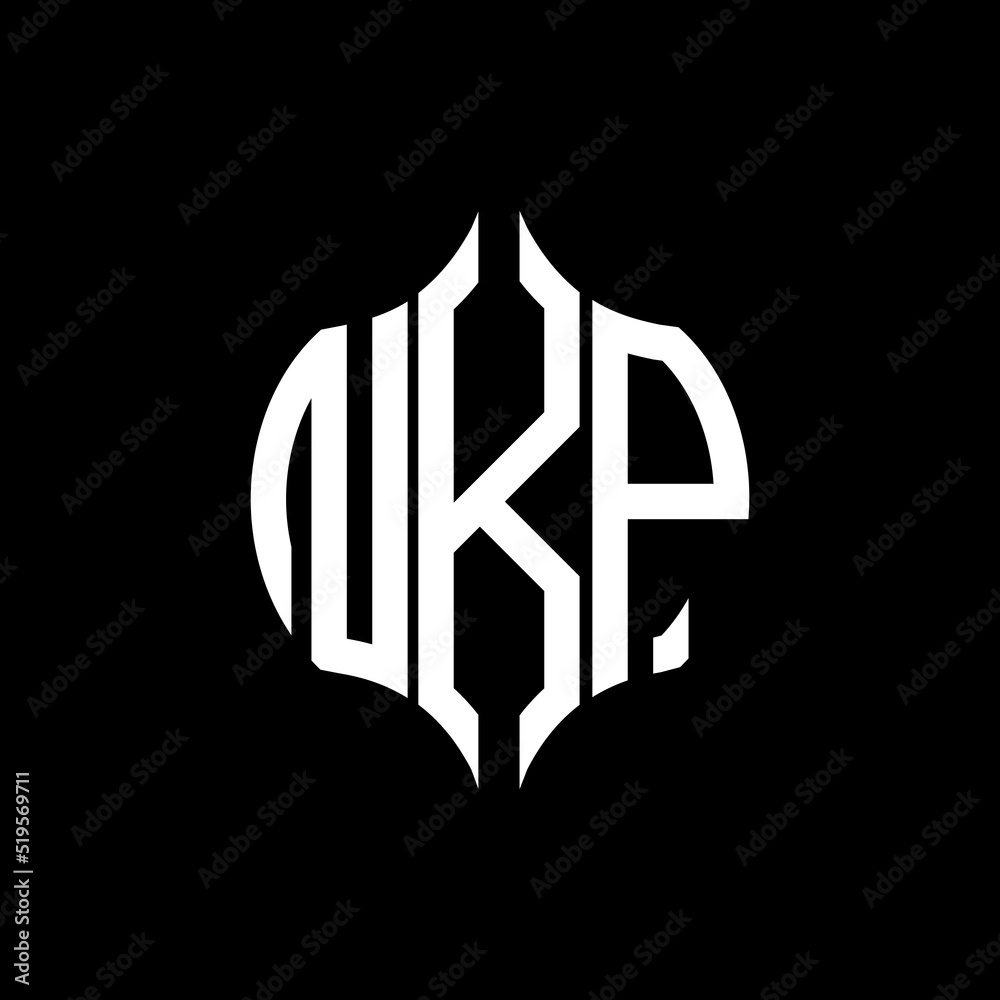 NKP letter logo. NKP best black background vector image. NKP Monogram ...