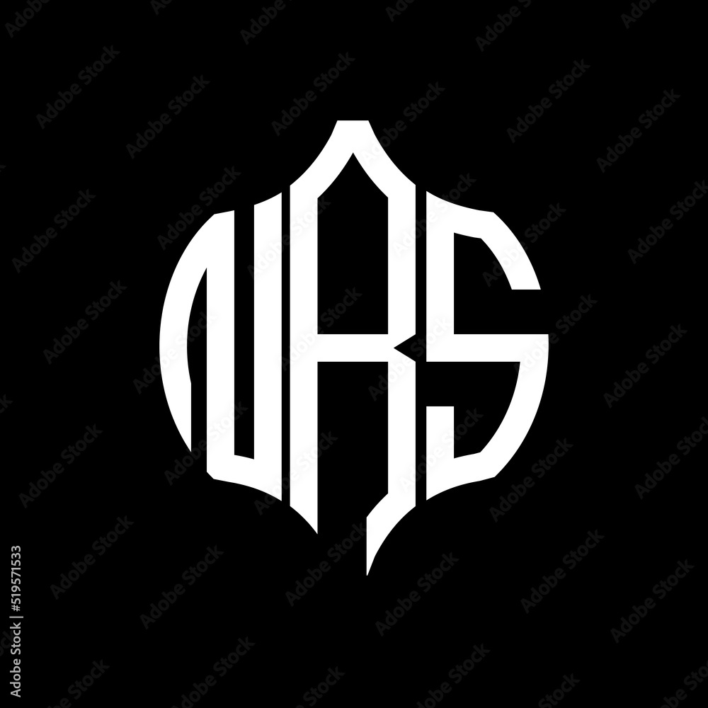 NRS letter logo. NRS best black background vector image. NRS Monogram ...