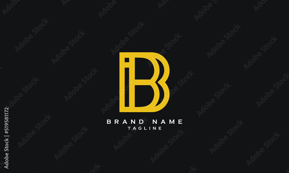 Alphabet letters Initials Monogram logo IB, I, and B Stock Vector ...