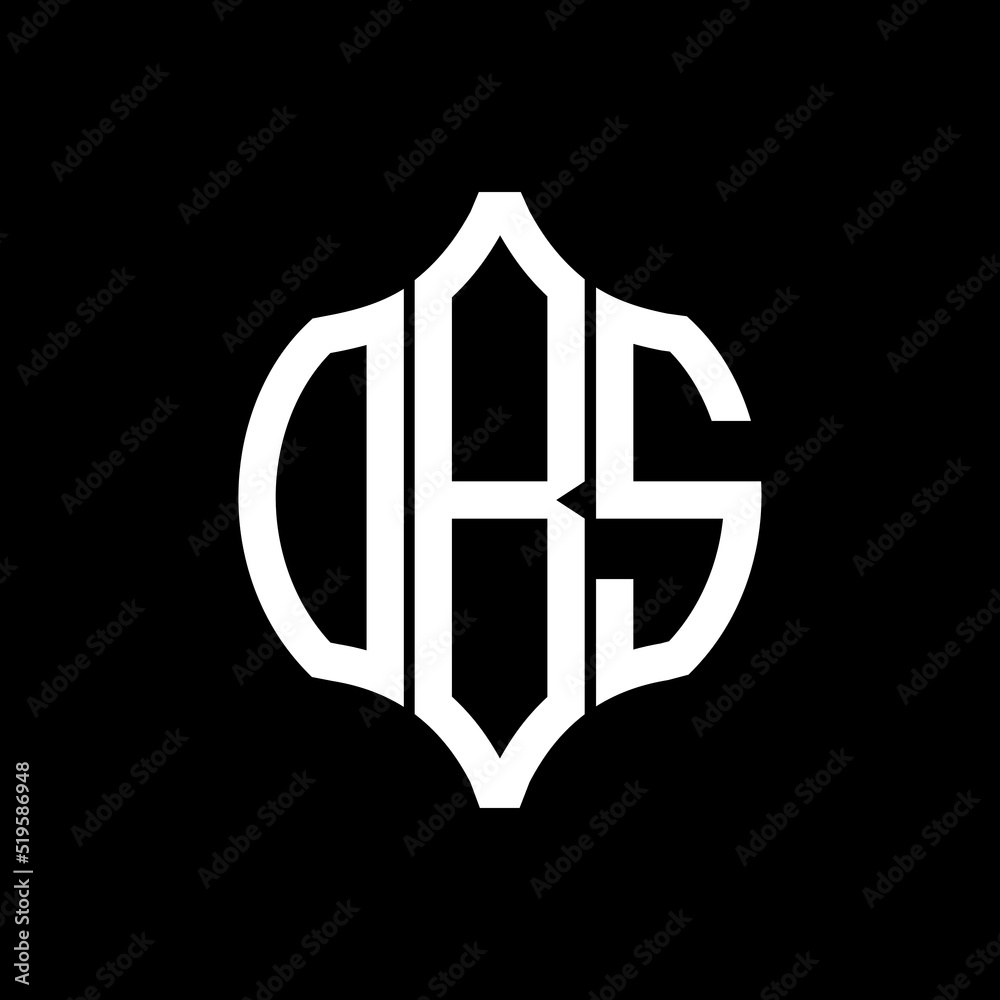 OBS letter logo. OBS best black background vector image. OBS Monogram ...