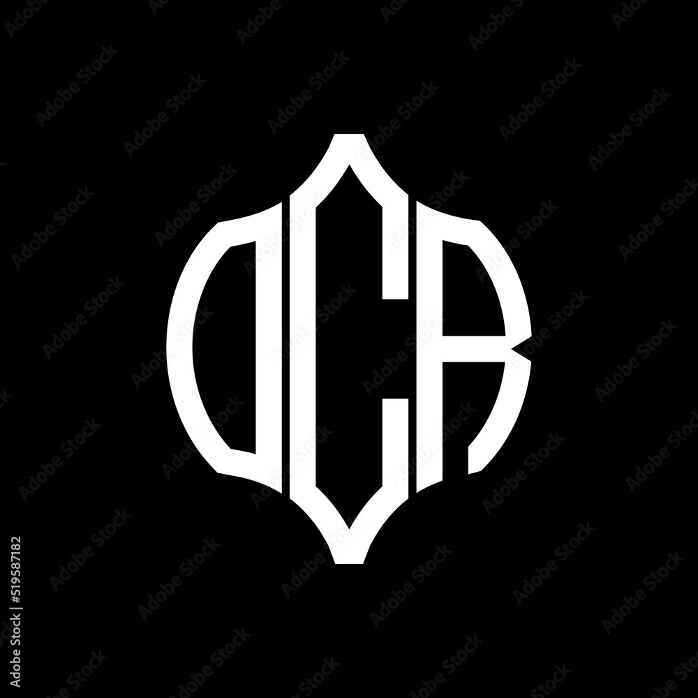 OCR letter logo. OCR best black background vector image. OCR Monogram ...