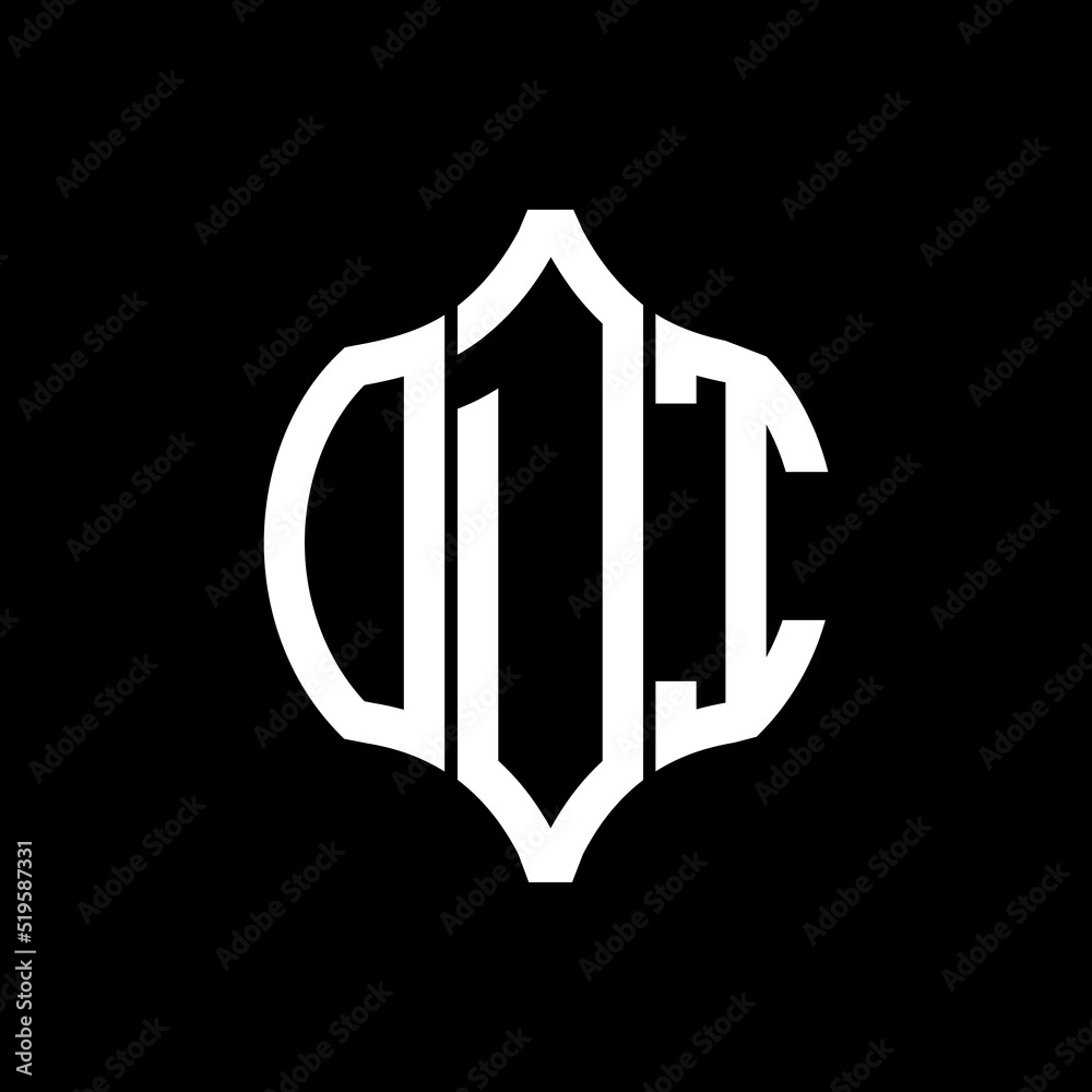 ODI letter logo. ODI best black background vector image. ODI Monogram ...