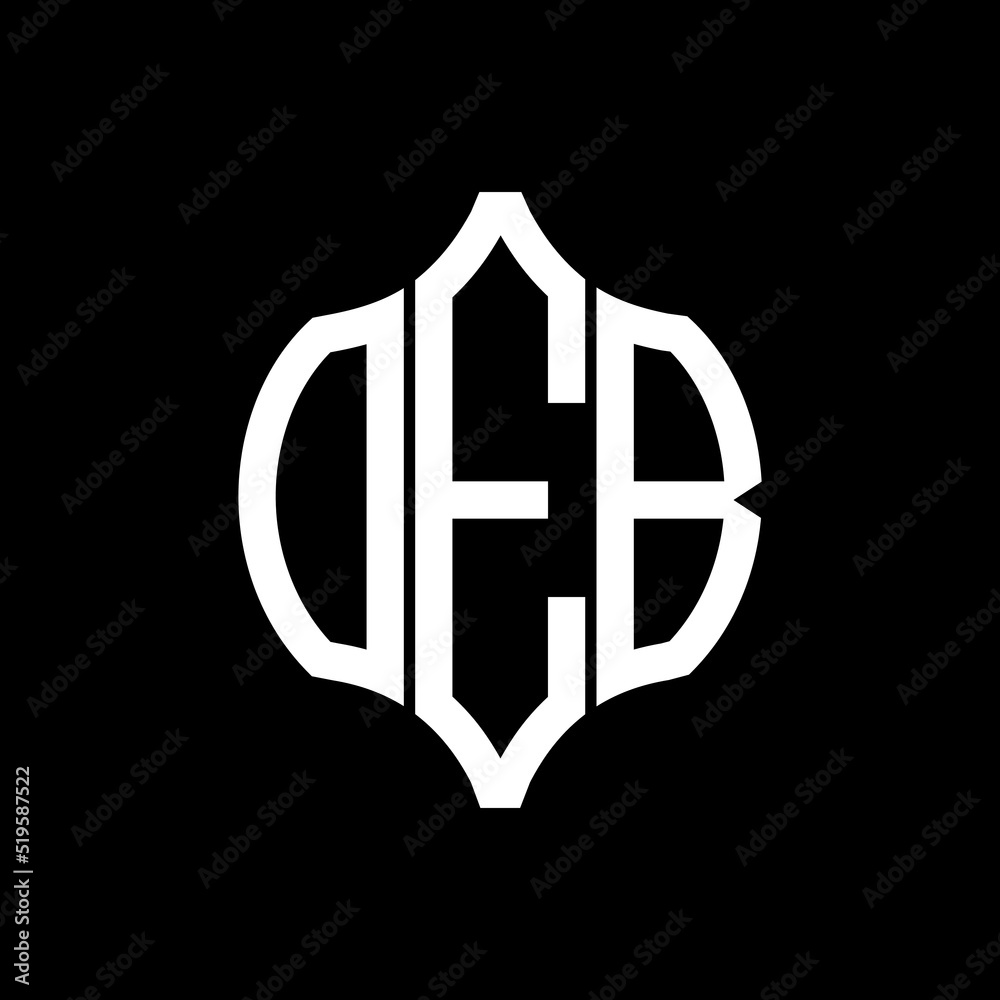 OEB letter logo. OEB best black background vector image. OEB Monogram ...