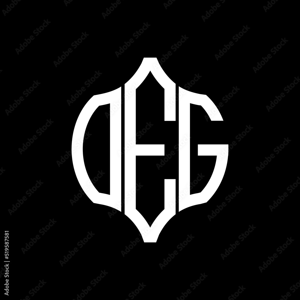 OEG letter logo. OEG best black background vector image. OEG Monogram ...