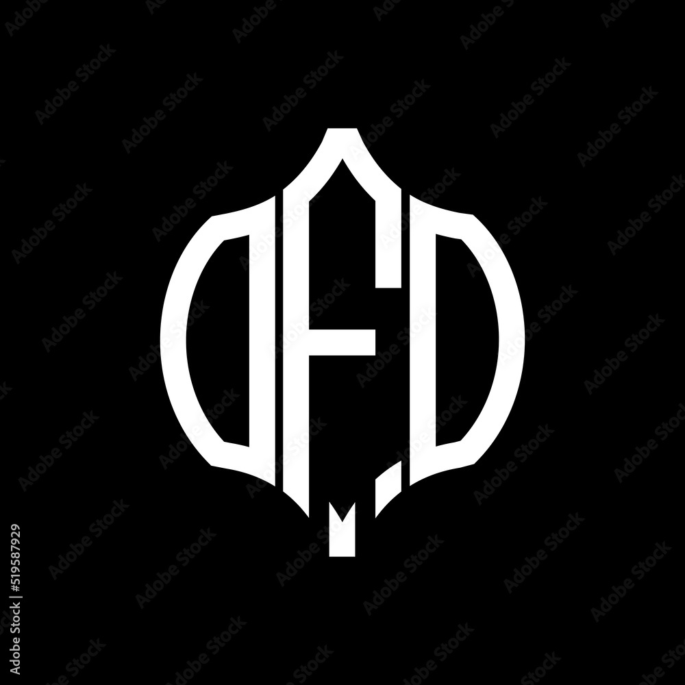 OFO letter logo. OFO best black background vector image. OFO Monogram ...