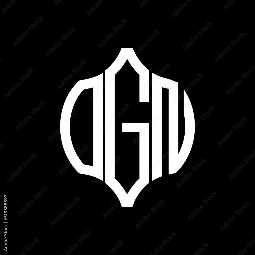 OGN letter logo. OGN best black background vector image. OGN Monogram ...