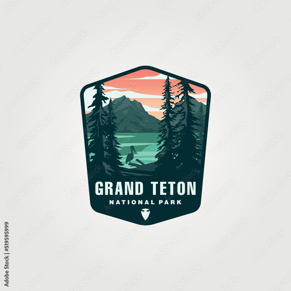 vector of grand teton national park logo symbol illustration design ...