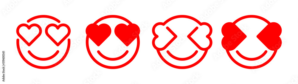 Heart eyes emoticon, love emoji. Smiling face emoji with heart eyes ...