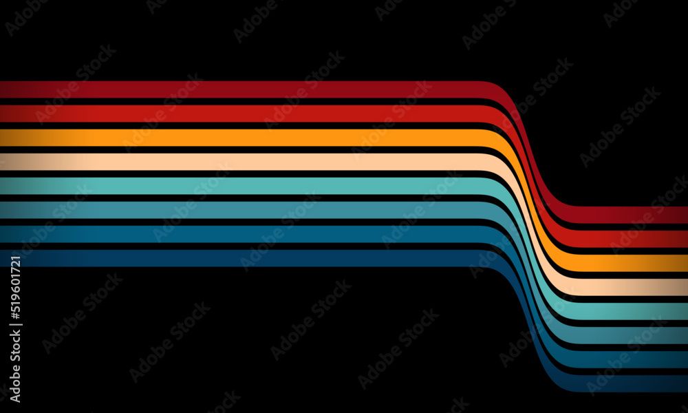 Abstract 1970's background design in futuristic retro style with ...