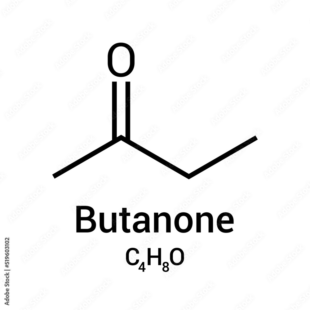 chemical structure of Butanone (C4H8O) Stock Vector | Adobe Stock