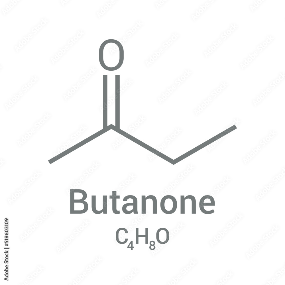 chemical structure of Butanone (C4H8O) Stock Vector | Adobe Stock