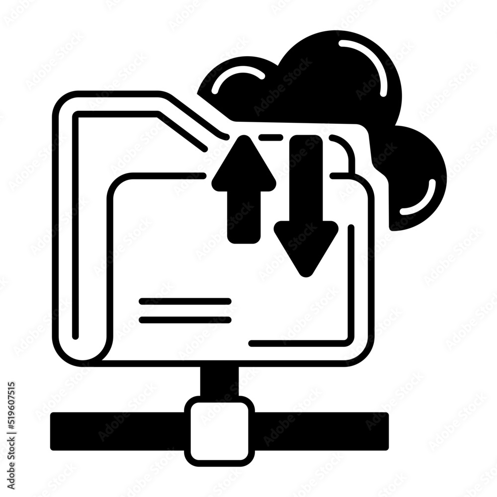 Network Drive Vector Icon Design, Cloud Processing Symbol, Computing Services Sign, Web Services ...