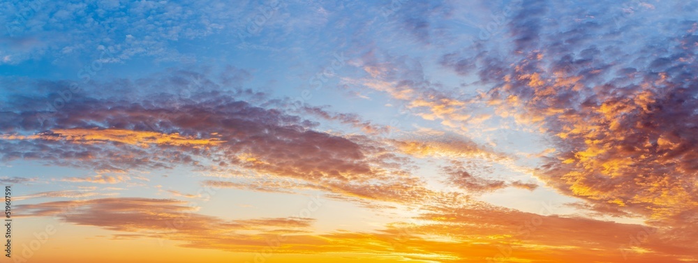 Panoramic sunset sky and clouds background Stock Photo | Adobe Stock