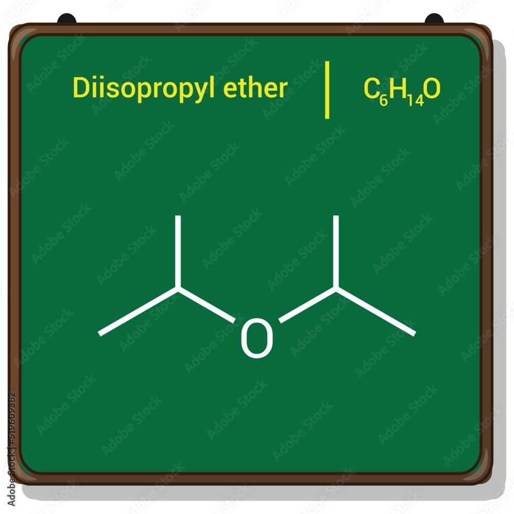 chemical structure of Diisopropyl ether (C6H14O) vector de Stock ...