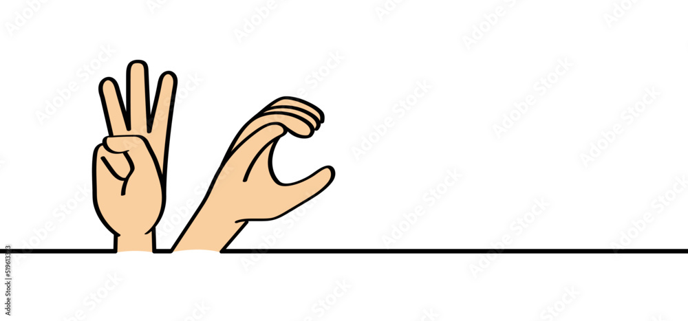 Deaf sign language, wc, toilet. Deafness cartoon. Funny vector gestures ...