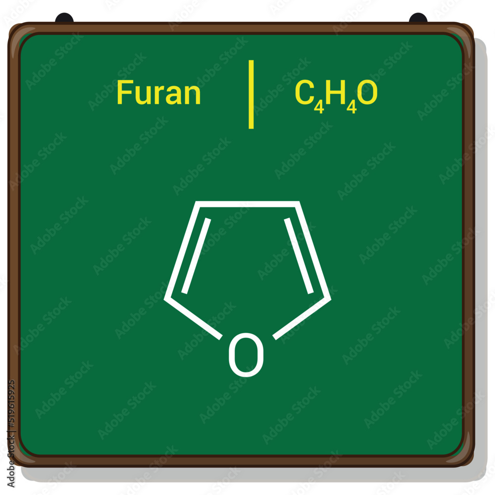 chemical structure of Furan (C4H4O) Stock Vector | Adobe Stock