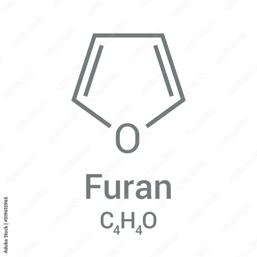 chemical structure of Furan (C4H4O) Stock Vector | Adobe Stock