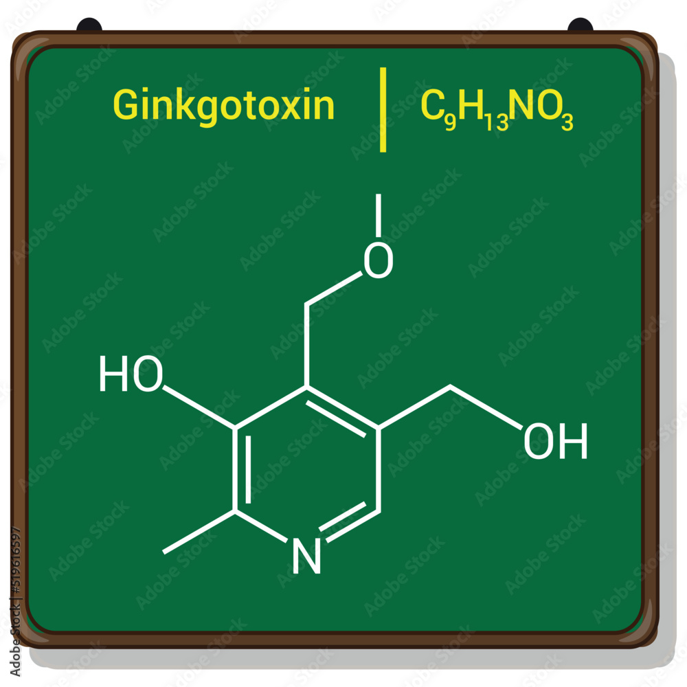 chemical structure of Ginkgotoxin (C9H13NO3) Stock Vector | Adobe Stock