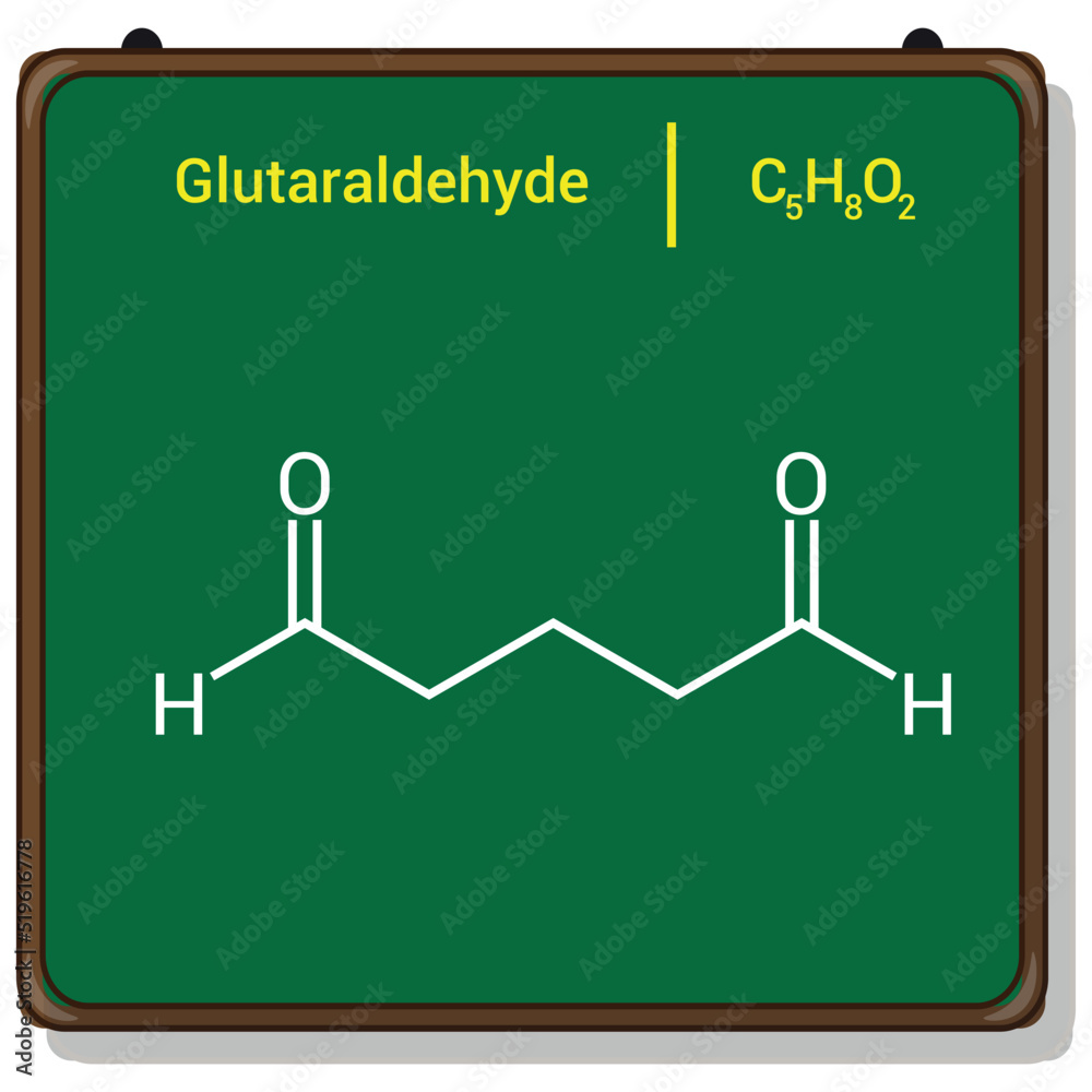 chemical structure of Glutaraldehyde (C5H8O2) Stock Vector | Adobe Stock