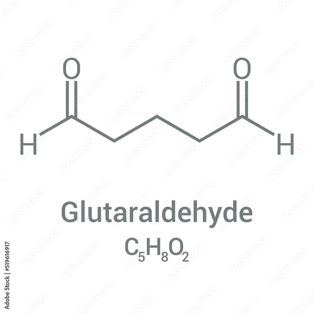 chemical structure of Glutaraldehyde (C5H8O2) Stock Vector | Adobe Stock