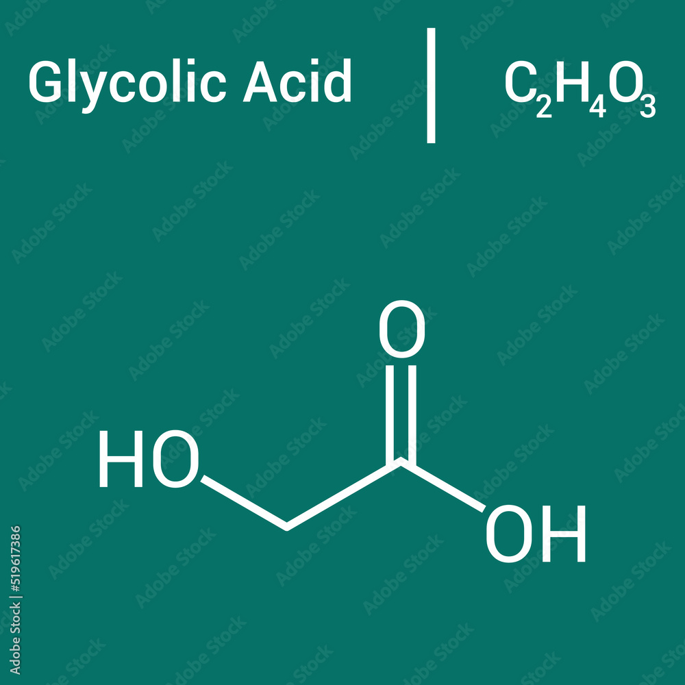 chemical structure of Glycolic acid (C2H4O3) Stock Vector | Adobe Stock