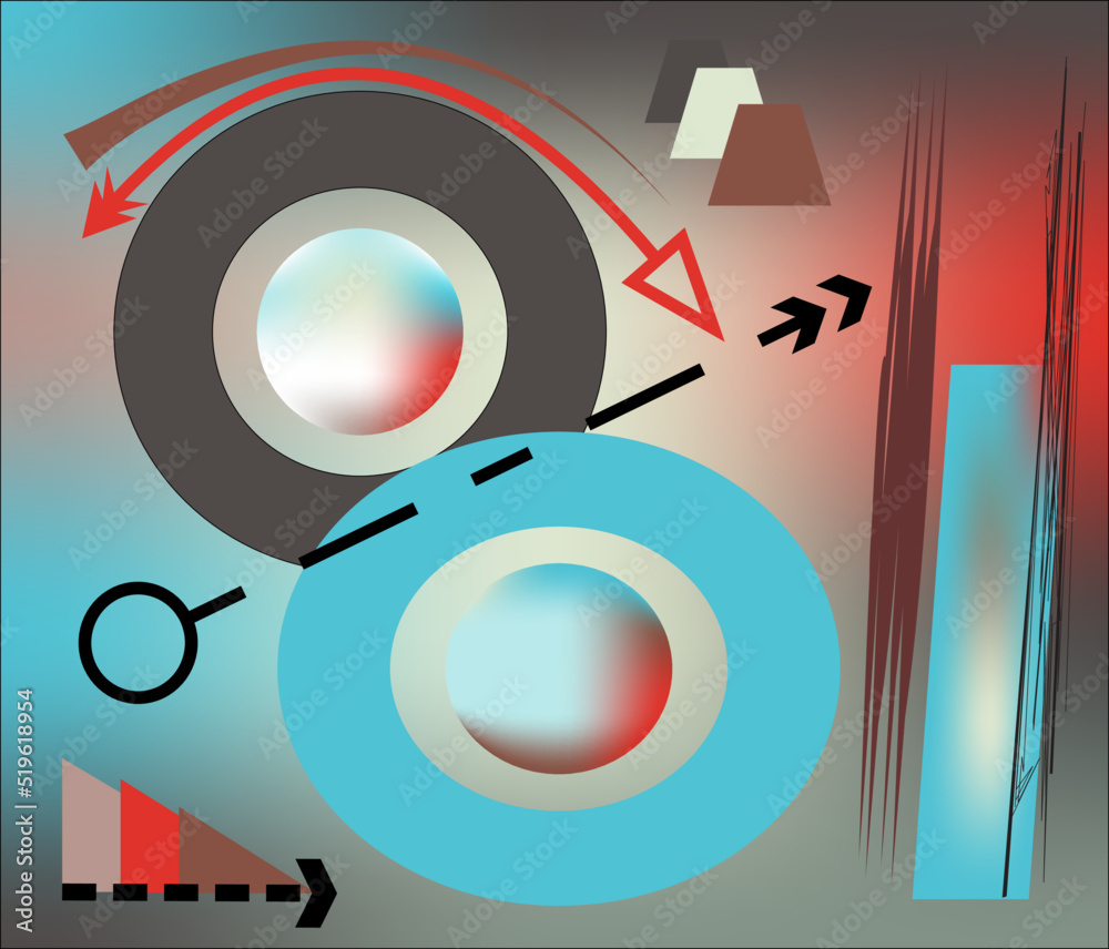 Abstract background ,fancy geometric and curved shapes , expressionism ...