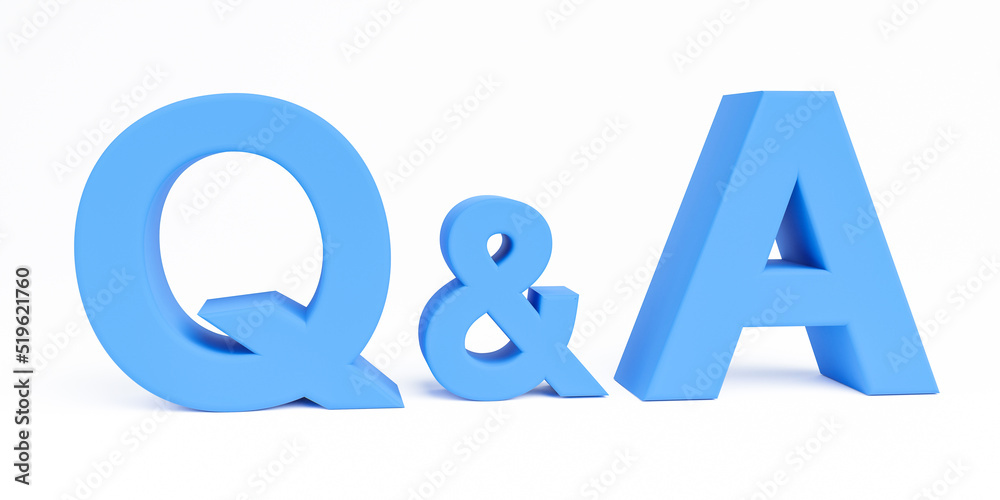 3D Q and A isolated on white background. Questions and answers ...