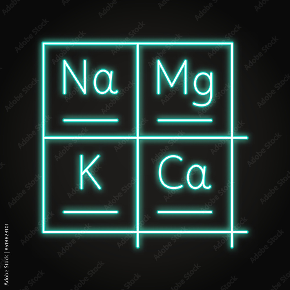 Periodic table of elements neon icon Stock Vector | Adobe Stock
