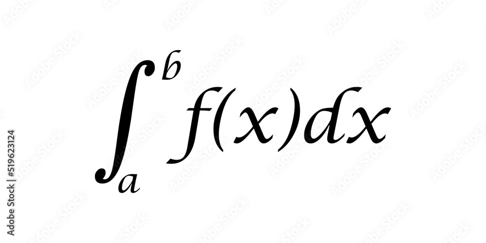 Integral of function symbol mathematics vector illustration isolated on ...
