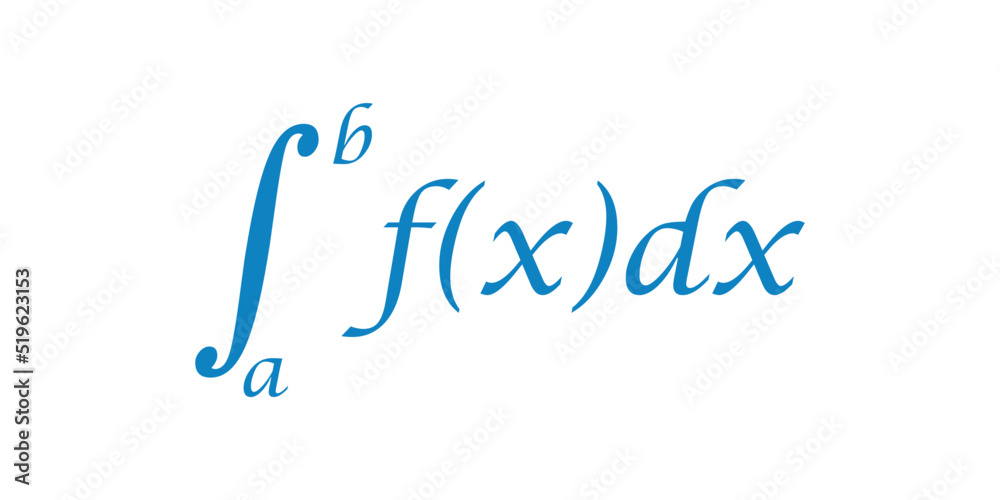 Integral of function symbol mathematics vector illustration isolated on ...