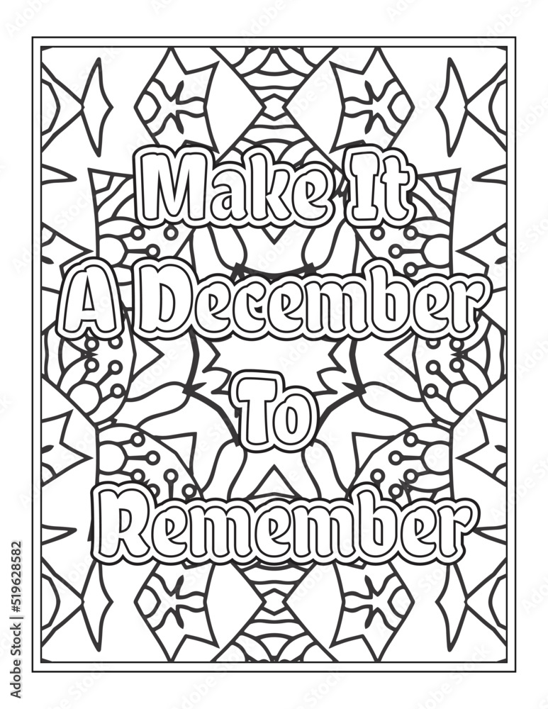 Christmas Quotes Coloring Book Page, inspirational words coloring book ...