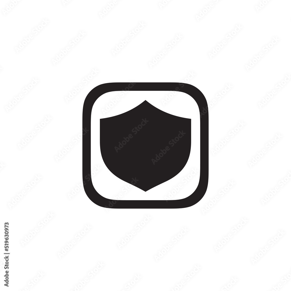 Trendy shield app icon in flat style isolated on white background. Icon ...
