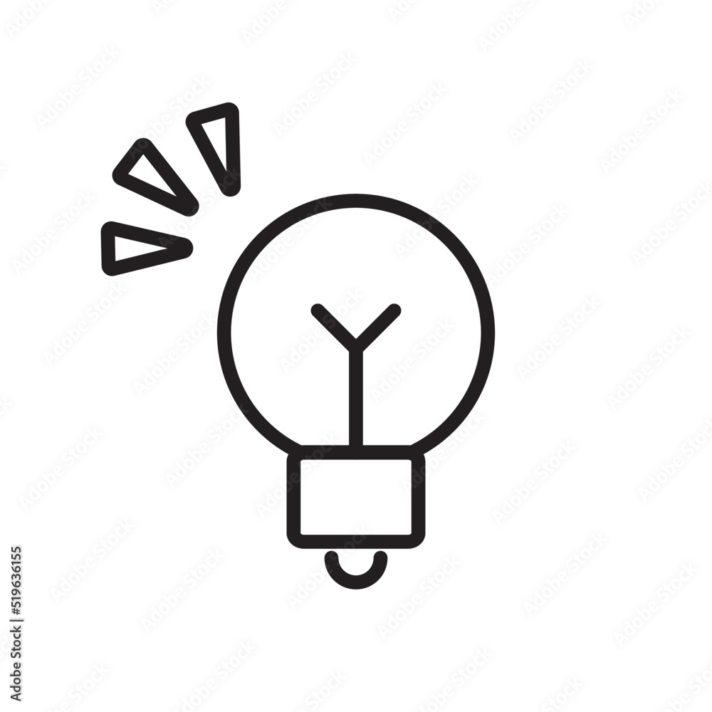 Light bulb icon. Electric lamp linear pictogram. Symbol of idea and ...