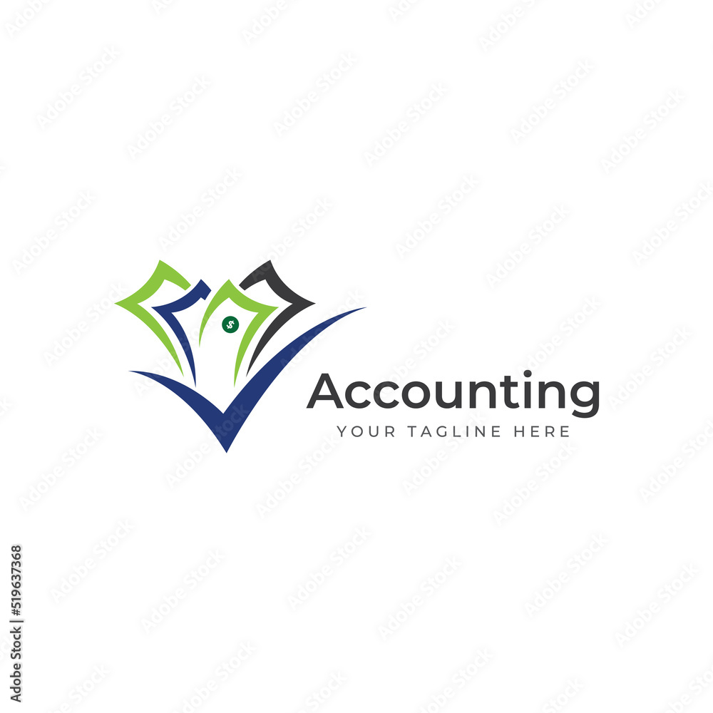 Financial accounting logo, with check mark for financial accounting ...
