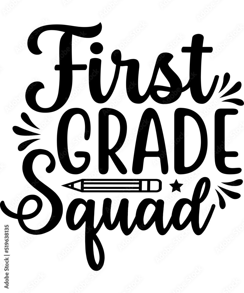 First grade squad SVG, Back to school SVG Bundle, Back To School SVG ...