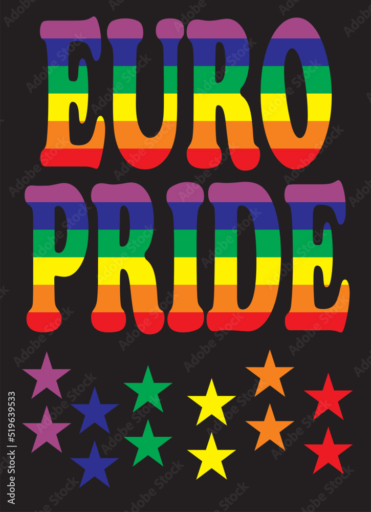 The inscription Euro Pride. Vector LGBT pattern for T-shirt made for ...
