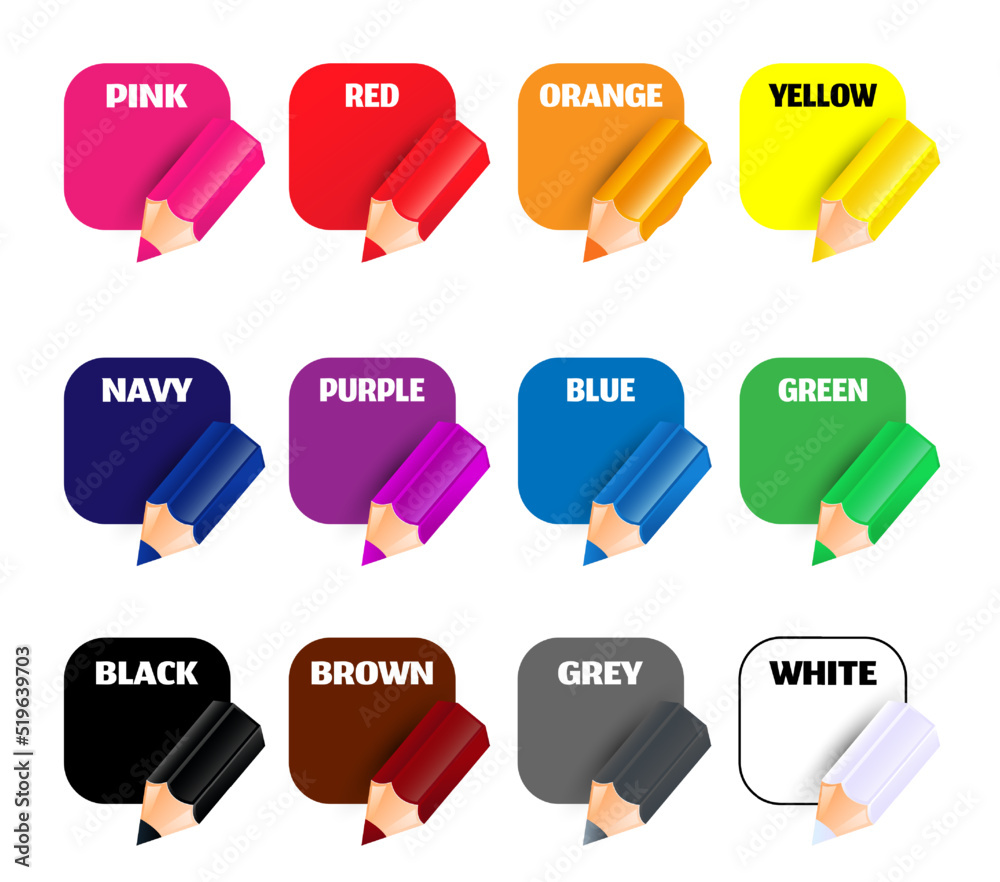 Cartoon Vector Illustration of Basic Colors. Educational Set with ... Cartoon Vector Illustration of Basic Colors. Educational Set with ...