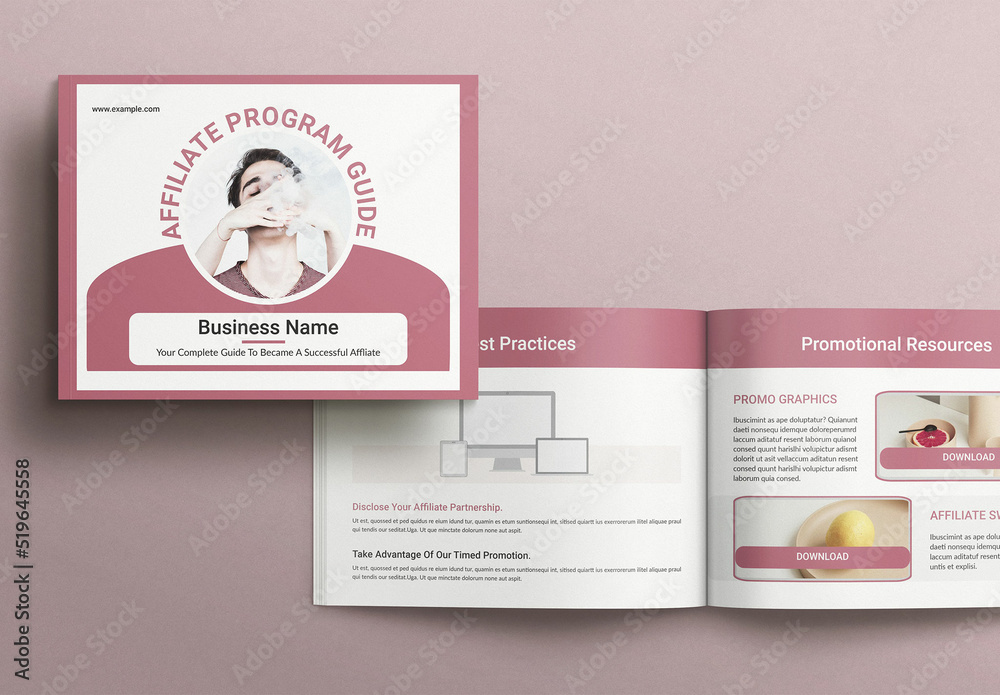 Affiliate Program Guide Layout Magazine Landscape Stock Template ...