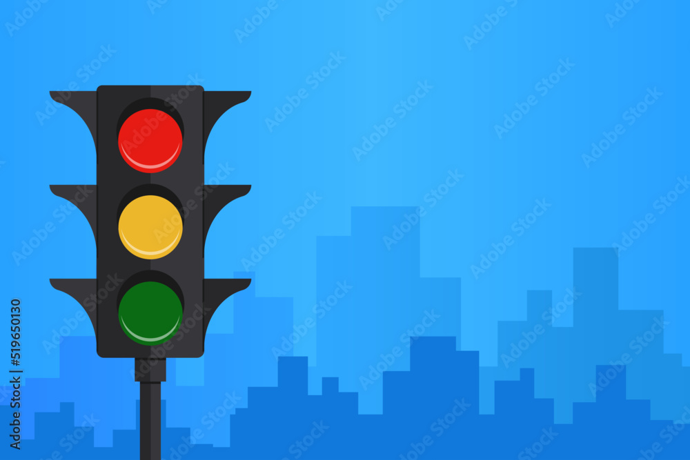 traffic light on the blue background Stock Vector | Adobe Stock