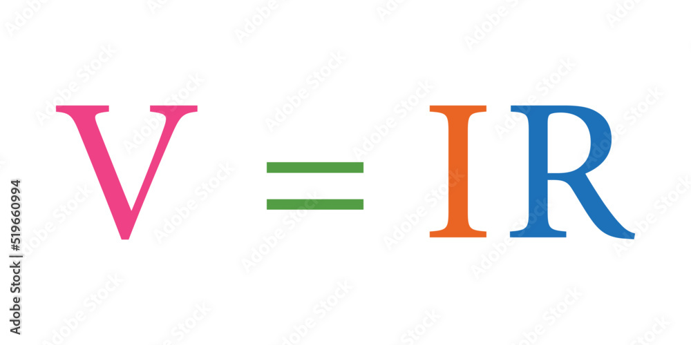 Ohm's law formula in physics. Electric current voltage and resistance ...