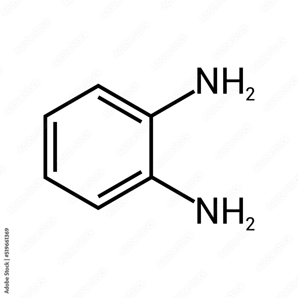 chemical structure of o-Phenylenediamine (C6H8N2) Stock Vector | Adobe ...