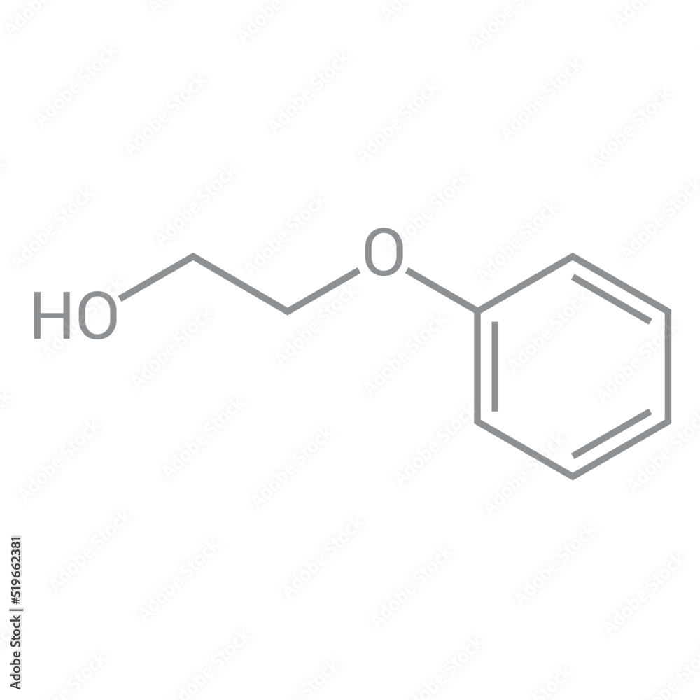 chemical structure of Phenoxyethanol (C8H10O2) Stock Vector | Adobe Stock