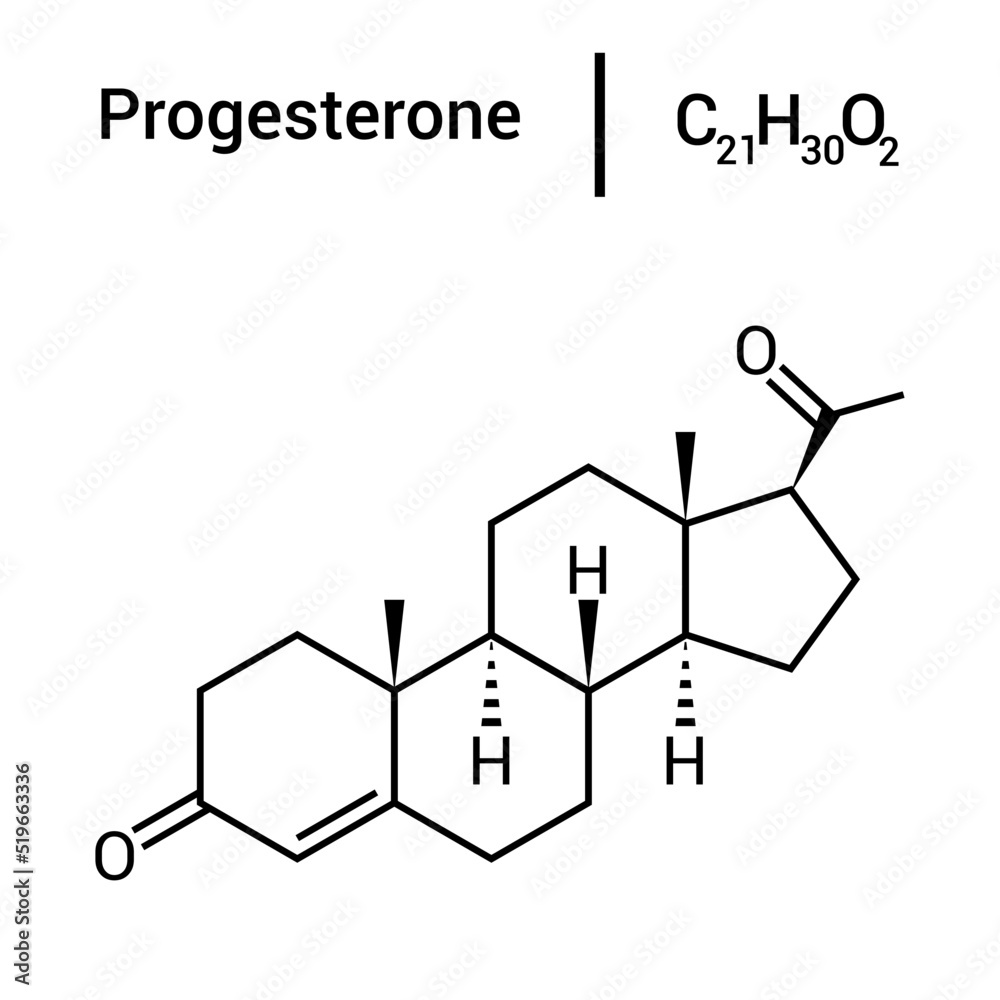 chemical structure of Progesterone (C21H30O2) Stock Vector | Adobe Stock