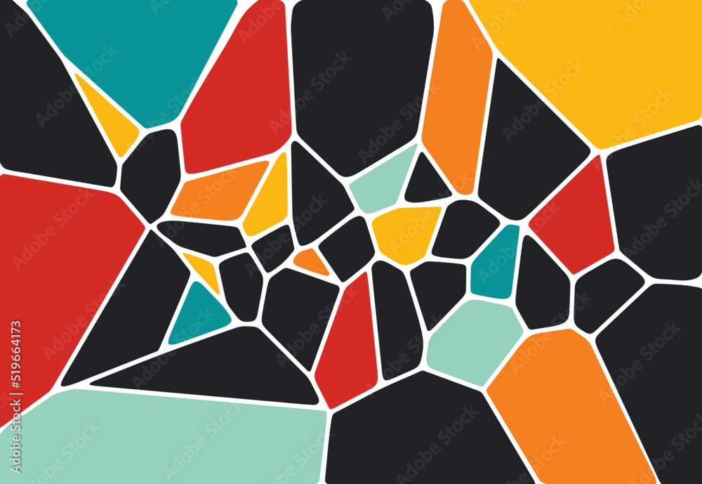 Voronoi colorful diagram geometrical tile texture, background, stone ...