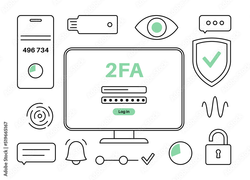 Two factor authentication Stock Vector | Adobe Stock