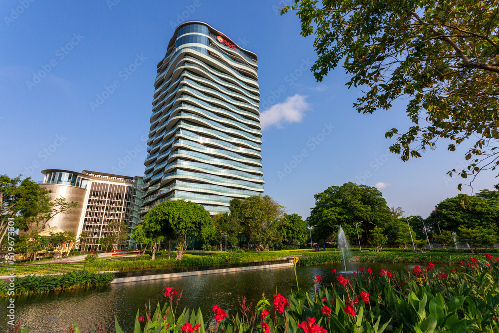 Bangkok, Thailand - February 19, 2018: Head office of The Siam Cement ...