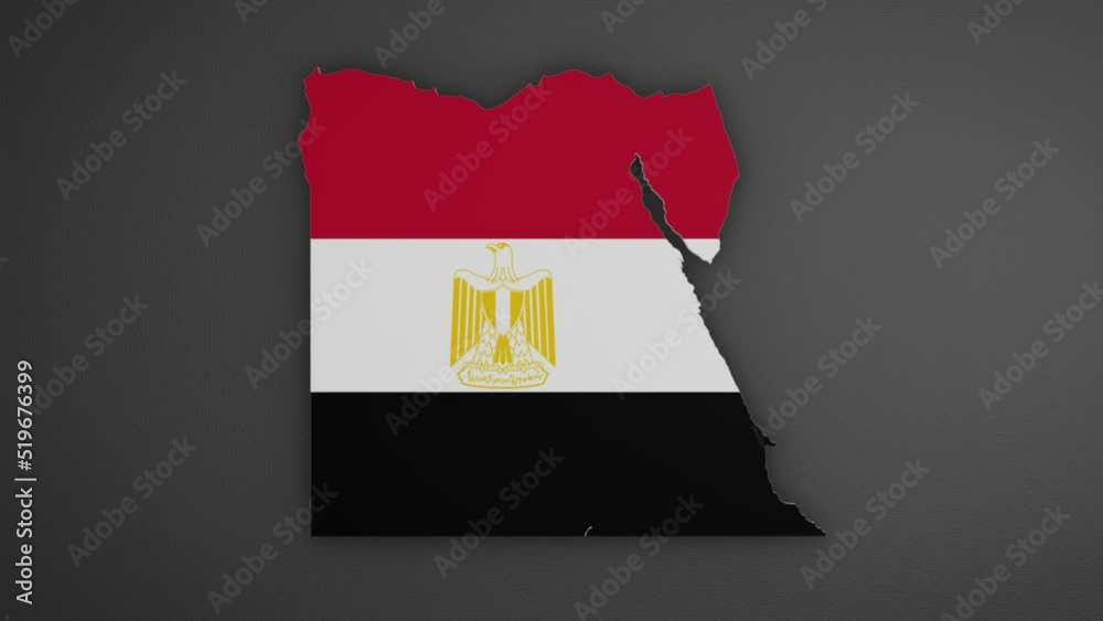 Egypt Map Border with Flag Intro Stock Video | Adobe Stock