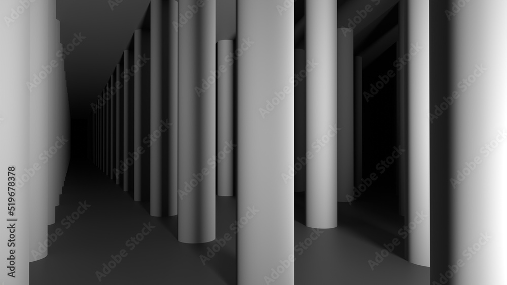underground columns foundation basement 3d representation of an ...