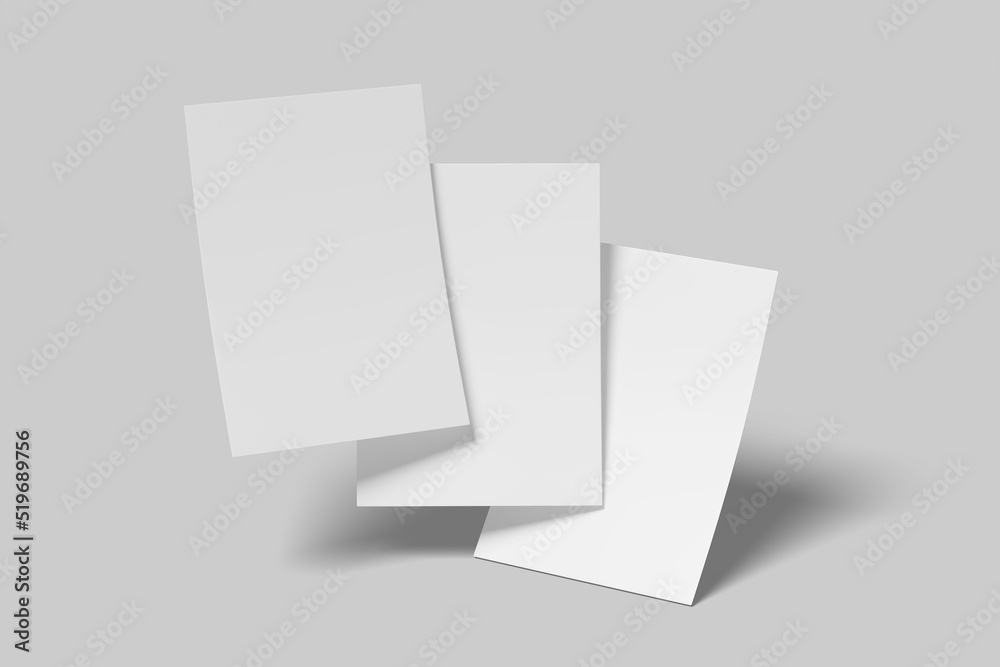 Realistic blank flyer illustration for mockup. 3D Render. Stock ...