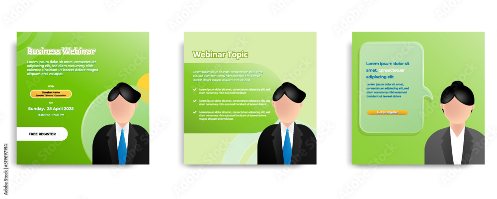 Social media webinar, training, seminar, course post banner template ...